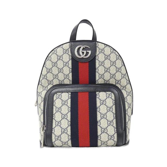 Gucci | Bags | Gucci Ophidia Gg Canvas Leather Rucksack Beigeblue ...